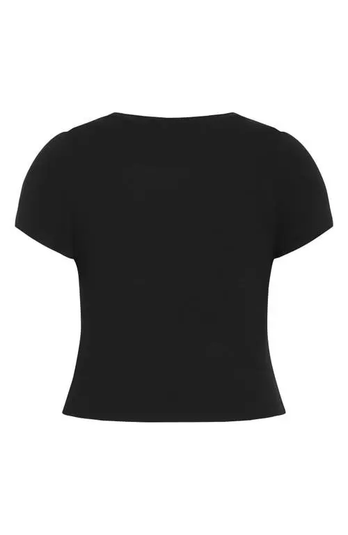 City Chic Graphic Micro T-shirt - Black