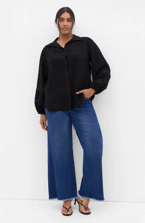 City Chic Deanna Lace Trim Shirt