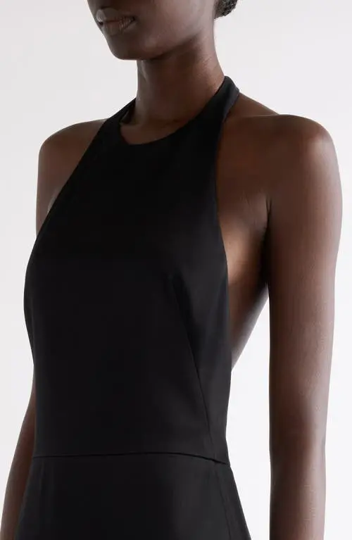 Givenchy Halter Neck Crepe Back Satin Gown - Black