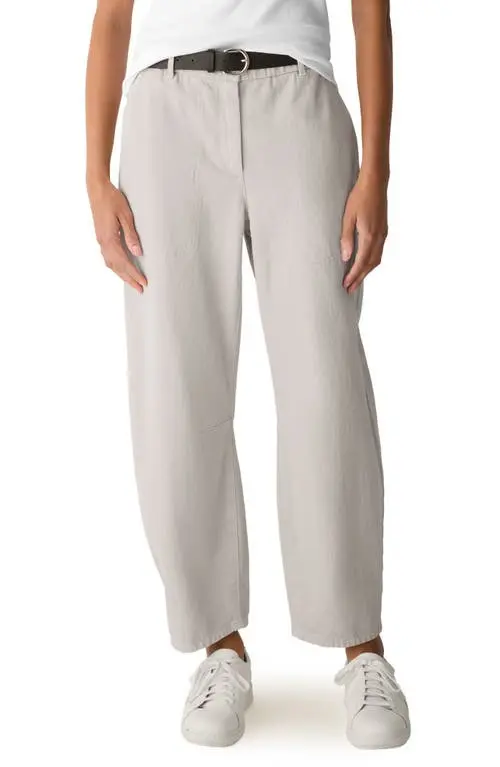 Eileen Fisher Organic Cotton Ankle Barrel Leg Pants