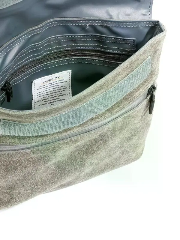 AS2OV Suede Shoulder Bag - Grey