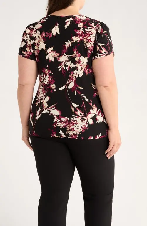 Anne Klein Printed Short Sleeve Top