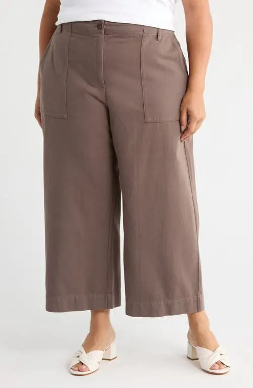 Eileen Fisher Organic Cotton Crop Wide-leg Pants