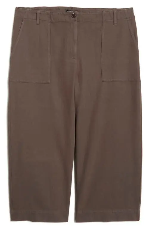 Eileen Fisher Organic Cotton Crop Wide-leg Pants