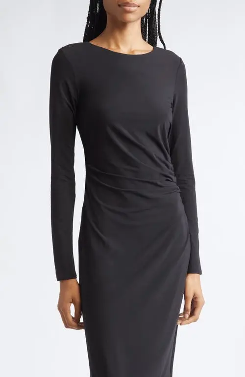 Max Mara Long Sleeve Ruched Jersey Midi Dress