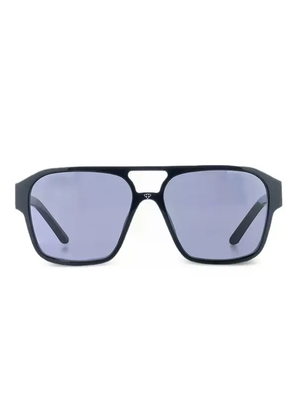 FACE.HIDE Double-bridge Rectangle Sunglasses - Black