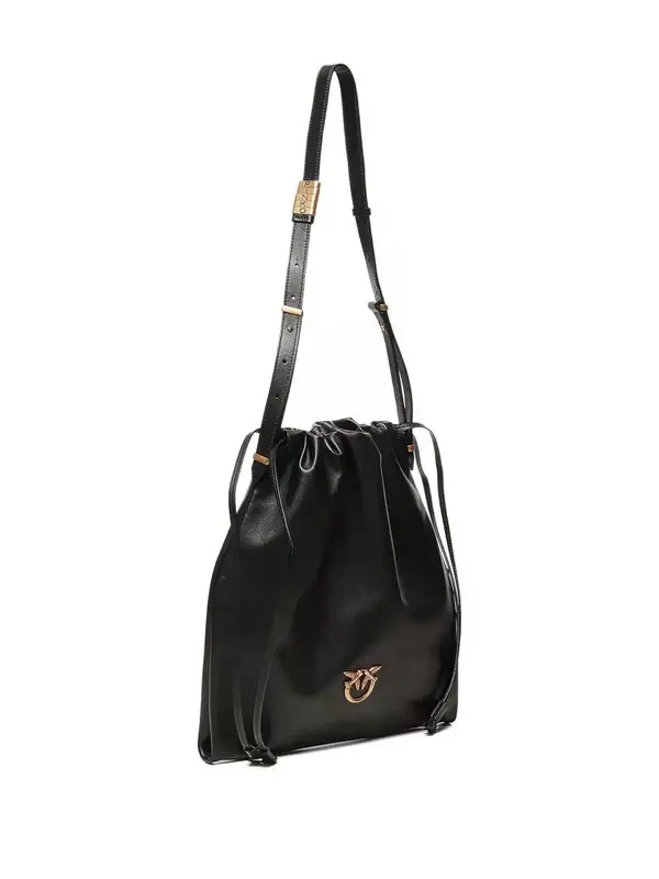 Pinko Drawstring Leather Shoulder Bag