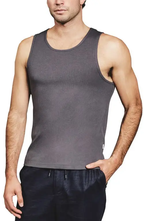 7 Diamonds Cotton & Modal Ribbed Tank - Anthracite