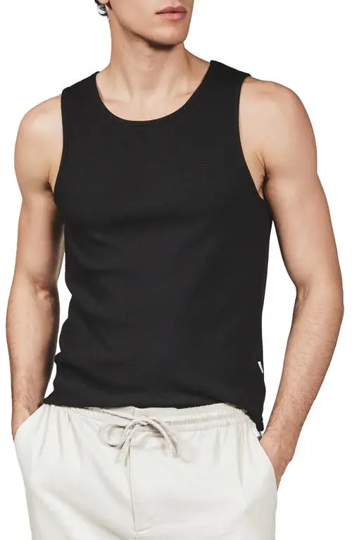 7 Diamonds Cotton & Modal Ribbed Tank - Black