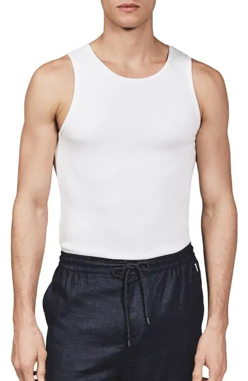 7 Diamonds Cotton & Modal Ribbed Tank - White