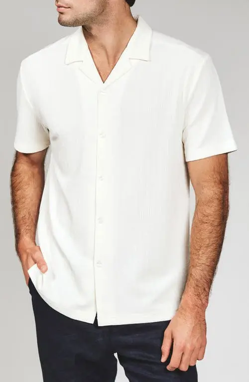 7 Diamonds Vaughn Rib Knit Camp Shirt - Ivory
