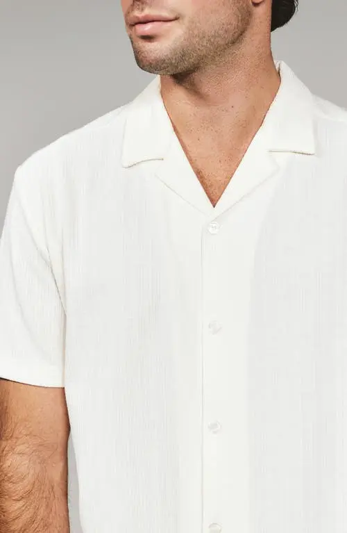 7 Diamonds Vaughn Rib Knit Camp Shirt - Ivory