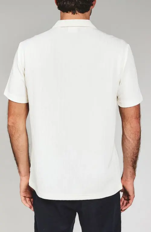 7 Diamonds Vaughn Rib Knit Camp Shirt - Ivory