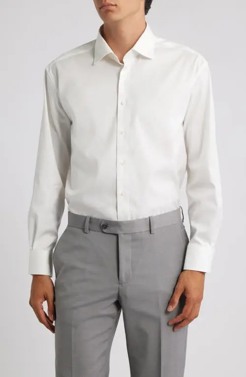 ETERNA Cover Modern Fit Non-iron Cotton Cover Shirt - Beige