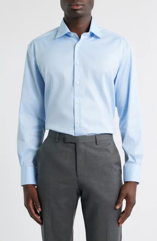 ETERNA Cover Modern Fit Non-iron Cotton Cover Shirt - Sky
