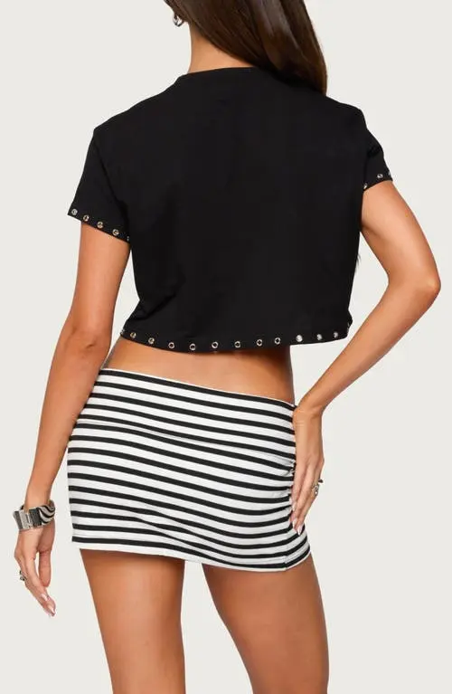 EDIKTED Helsa Grommet Crop T-shirt