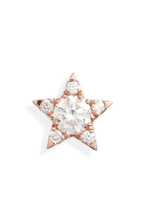 MARIA TASH Diamond Star Threaded Stud Earring - 18k Rose Gold/diamond