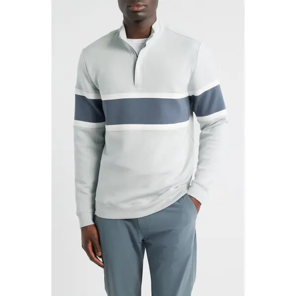 SWANNIES Owen Chest Stripe Quarter Zip - Glacier-graphite