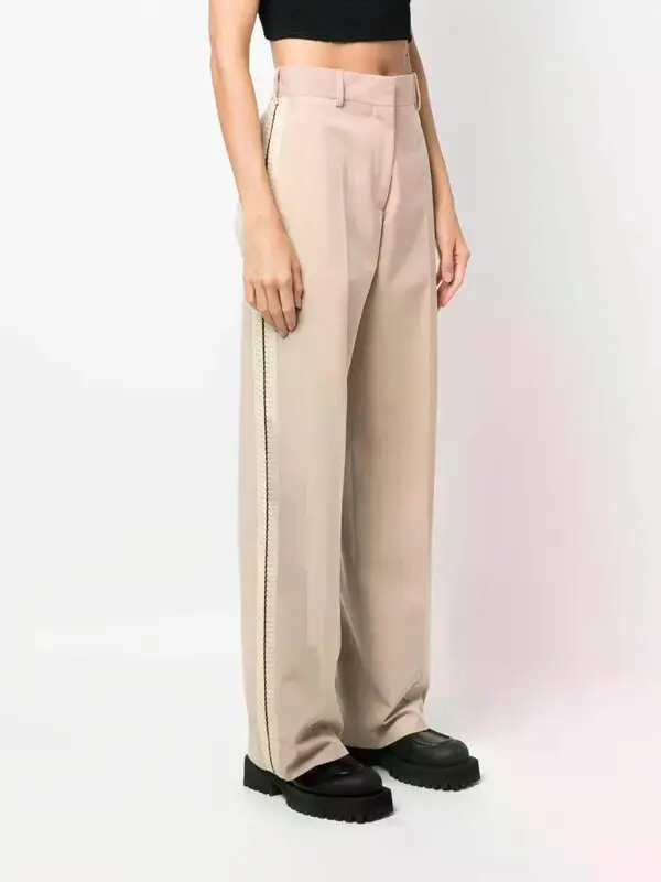 Palm Angels Crochet-stripe Cotton Trousers
