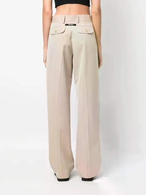 Palm Angels Crochet-stripe Cotton Trousers