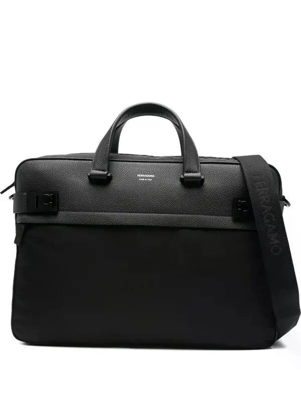 FERRAGAMO Gancini-motif Laptop Bag - Black