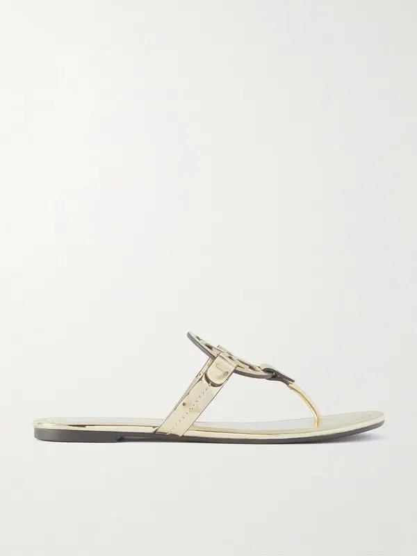 Tory Burch Miller Cutout Metallic Sandals - Gold