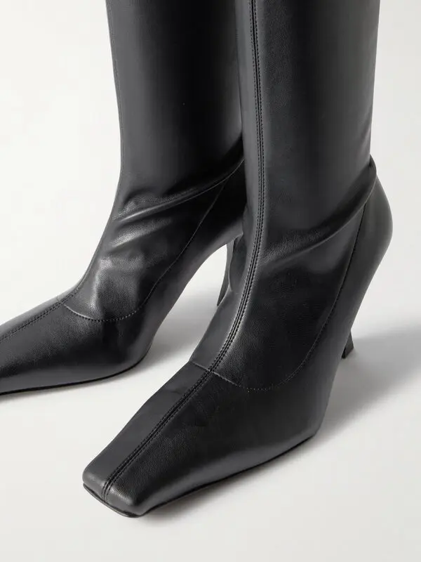Proenza Schouler Trap Ruched Leather Over-the-knee Boots - Black