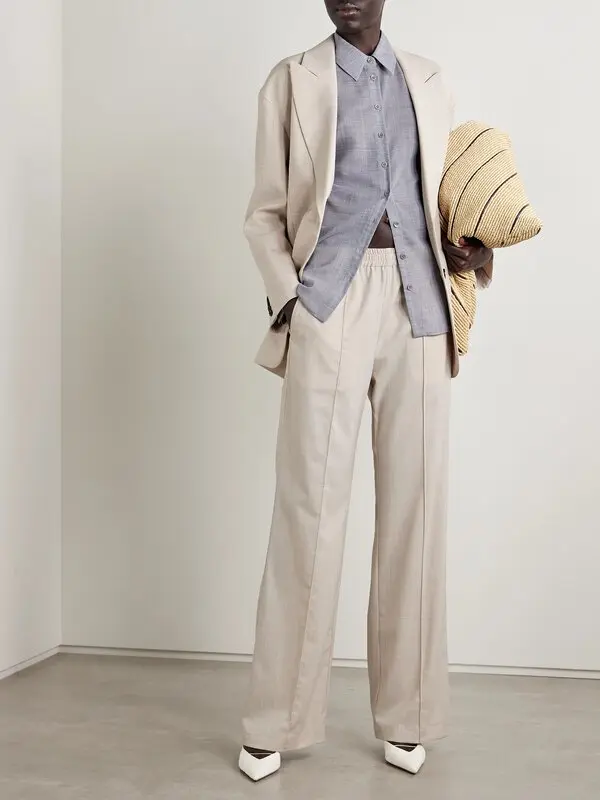 Tibi Scottie Woven Pants - Neutrals