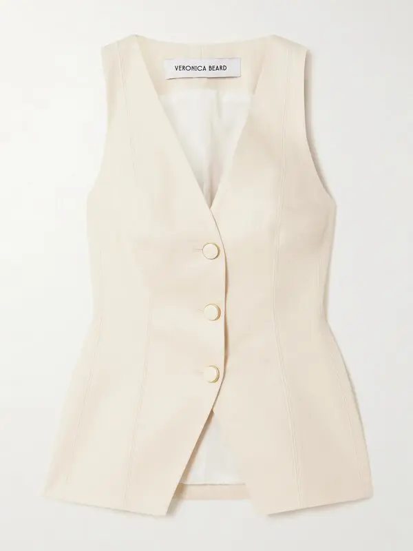 Veronica Beard Avalina Lyocell-blend Vest - Neutrals