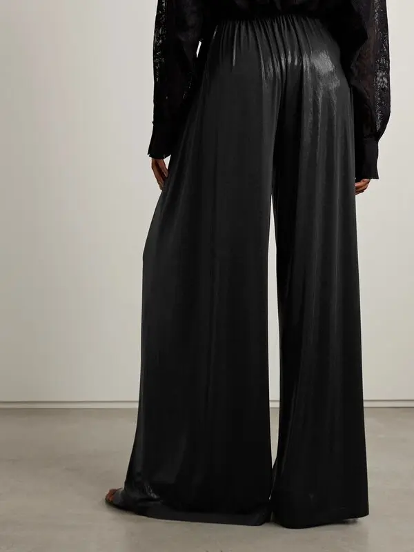 Norma Kamali Pleated Wide-leg Stretch-jersey Pants