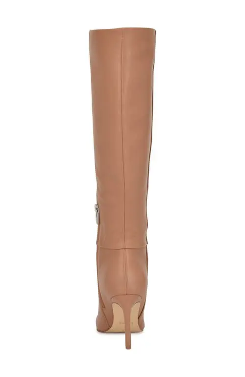 Nine West Pointed Toe Knee High Boots - Beige