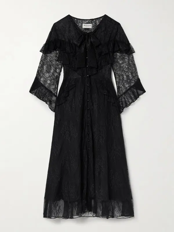 Maison Mayle Majorelle Chantilly Lace Maxi Dress