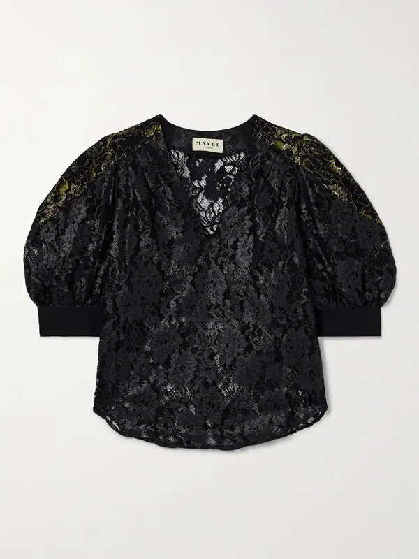 Maison Mayle Juana Joya Metallic Lace Blouse