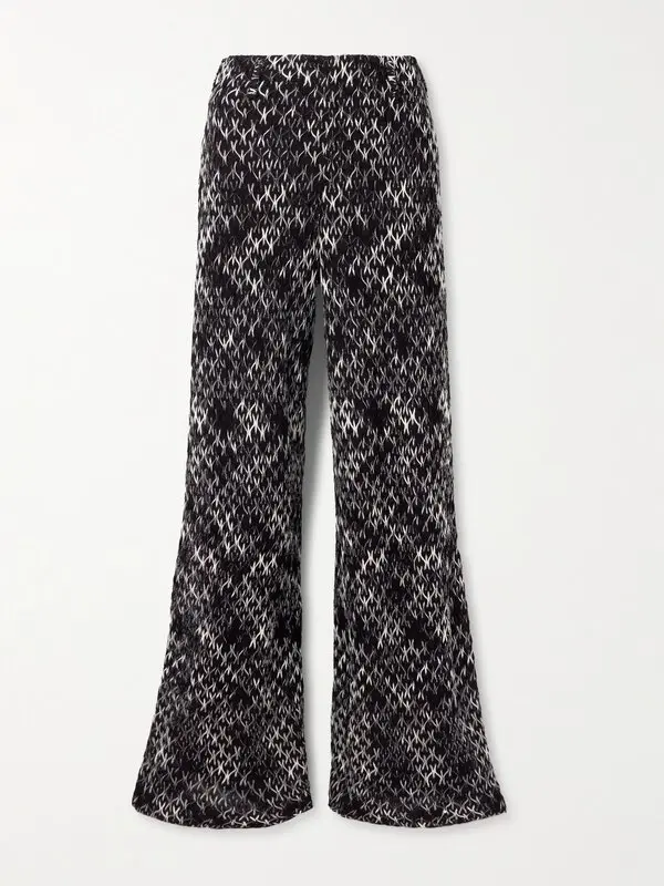 Missoni Crochet-knit Space-dyed Wide-leg Pants