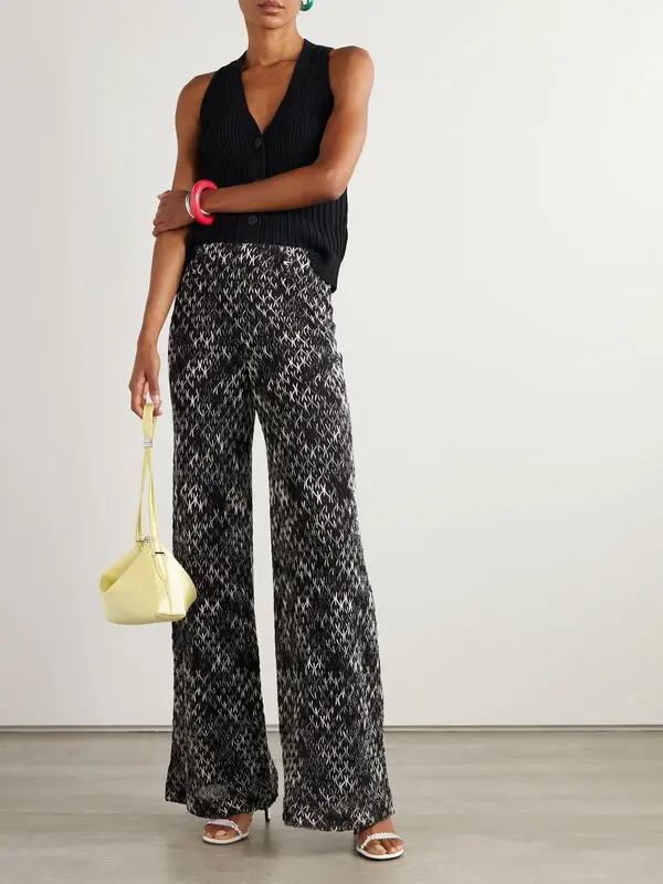 Missoni Crochet-knit Space-dyed Wide-leg Pants