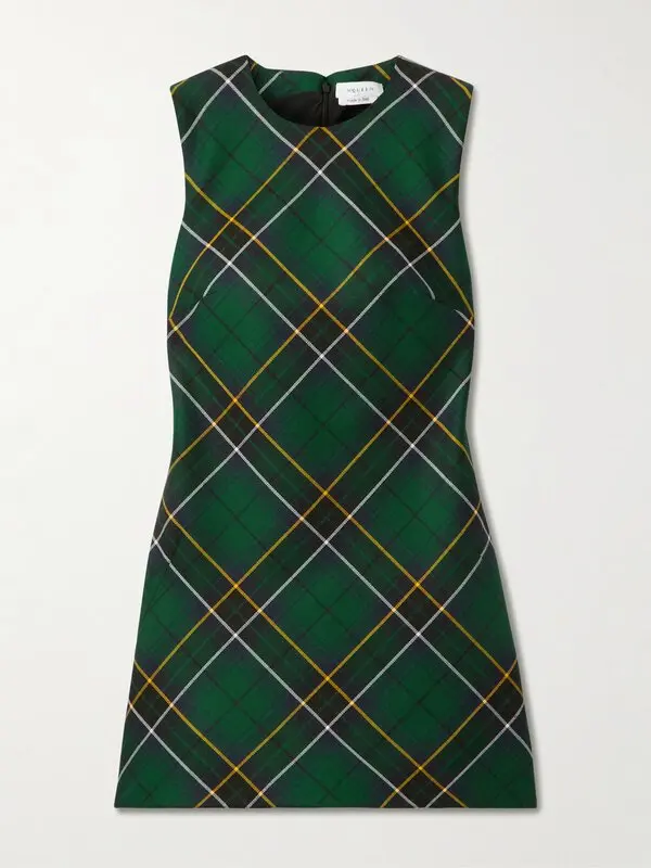 Alexander McQueen Checked Wool Mini Dress
