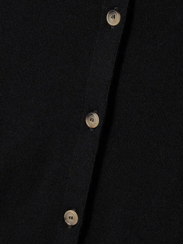Khaite Brieta Merino Wool Cardigan - Black