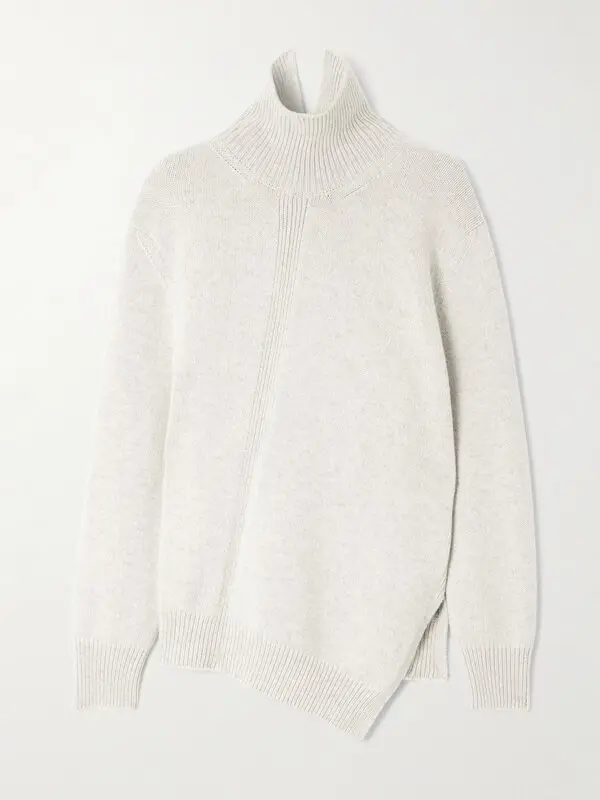 JIL SANDER Asymmetric Alpaca And Wool-blend Turtleneck Sweater