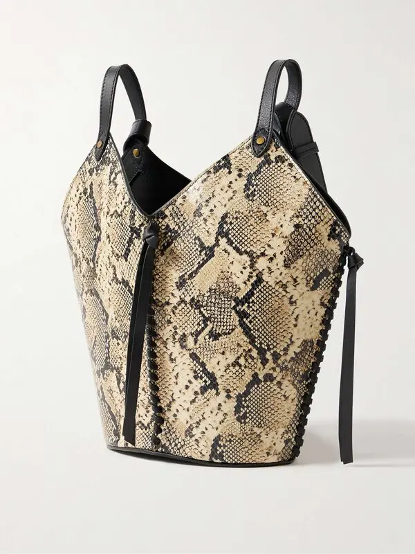 Isabel Marant Tampa Mini Snake-effect Bucket Bag - Snake Print
