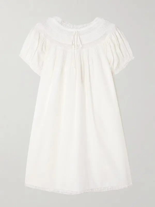DÔEN Daphne Lace-trimmed Mini Dress - White