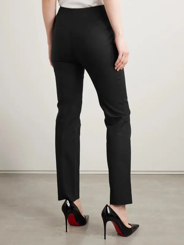 Carolina Herrera Emilie Cotton-blend Slim-leg Pants