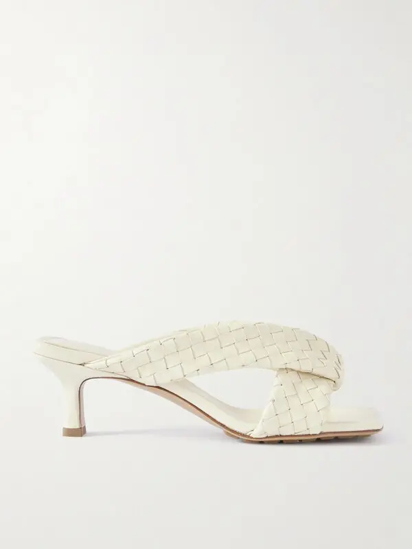 Bottega Veneta Riva Intrecciato Leather Mules - Neutrals