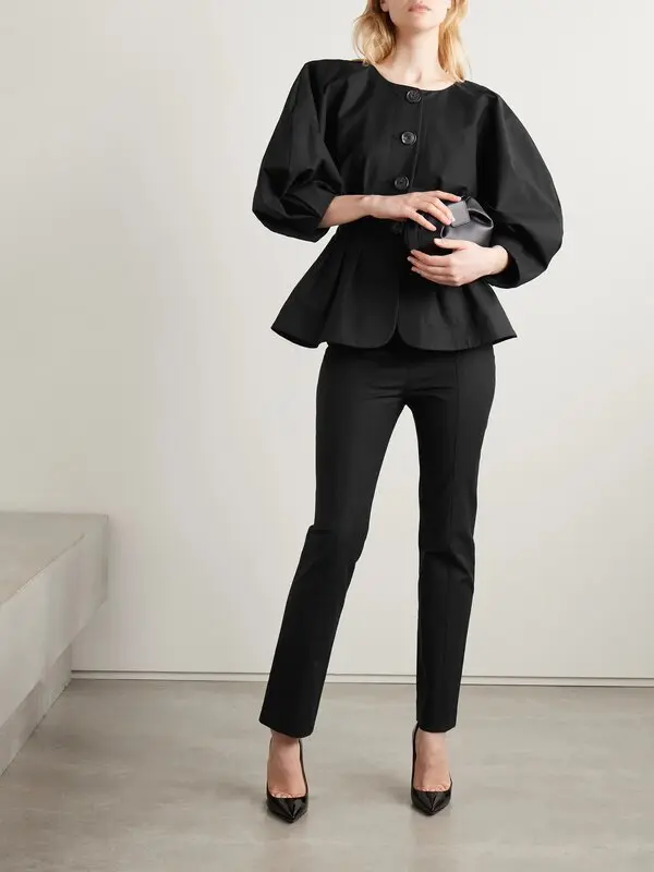Carolina Herrera Pleated Cotton-blend Sateen Jacket