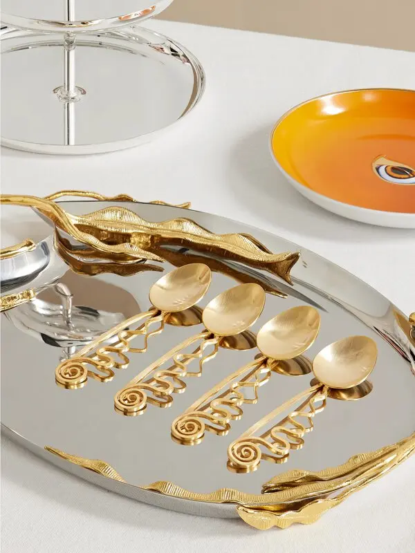 L'Objet Spirale Cocktail Spoons Set - Gold