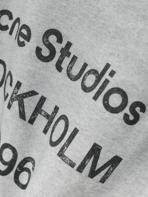 Acne Studios Printed Cotton-blend Jersey Hoodie - Gray