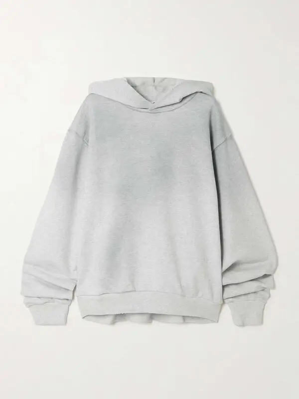 Acne Studios Printed Cotton-blend Jersey Hoodie - Light Gray