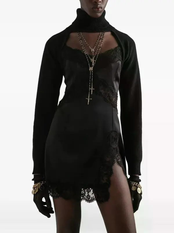 black slip mini dress Seren - Mini dress main image 1