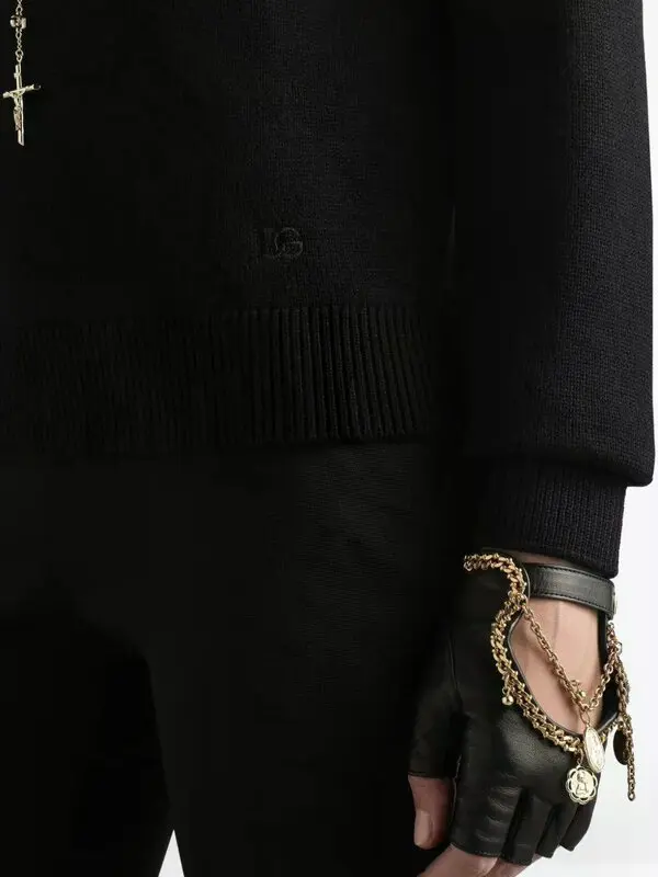 Dolce & Gabbana Turtleneck Ribbed Jumper - Black