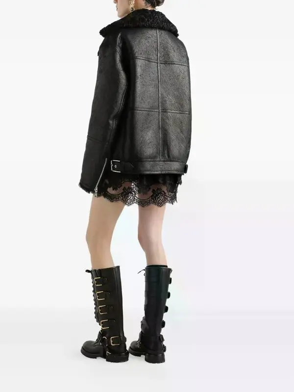 Dolce & Gabbana Shearling-collar Leather Jacket