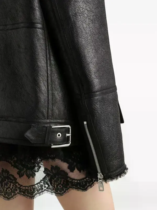 Dolce & Gabbana Shearling-collar Leather Jacket